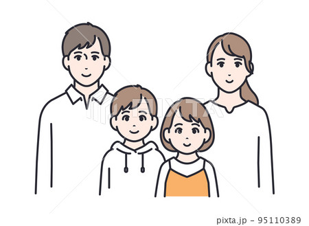 Family Clipart 4 People Black And White
